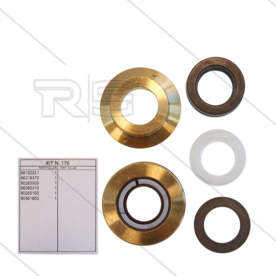 Kit 176 - Complete afdichtingsset Ø18mm voor 1 plunjer - serie 66 ...